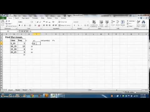 MEAN OF GROUPED DATA USING EXCEL