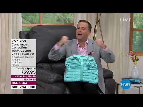 Concierge Collection 100% Cotton 24piece Towel Set