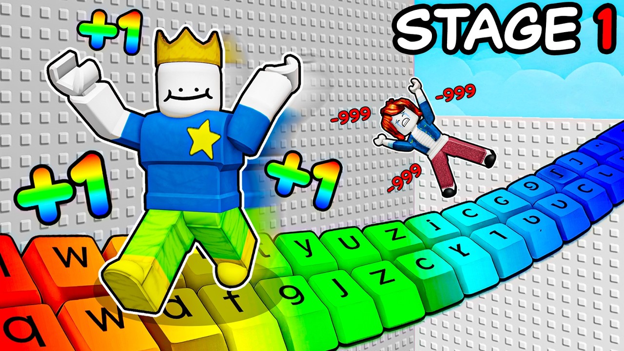 +1 Speed EVERY SECOND to Escape Roblox KEYBOARD TOWER