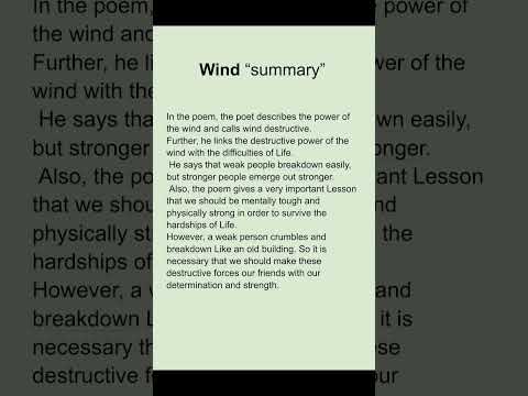 Wind summary class 9 | #cbse #class9 #english #feedshorts