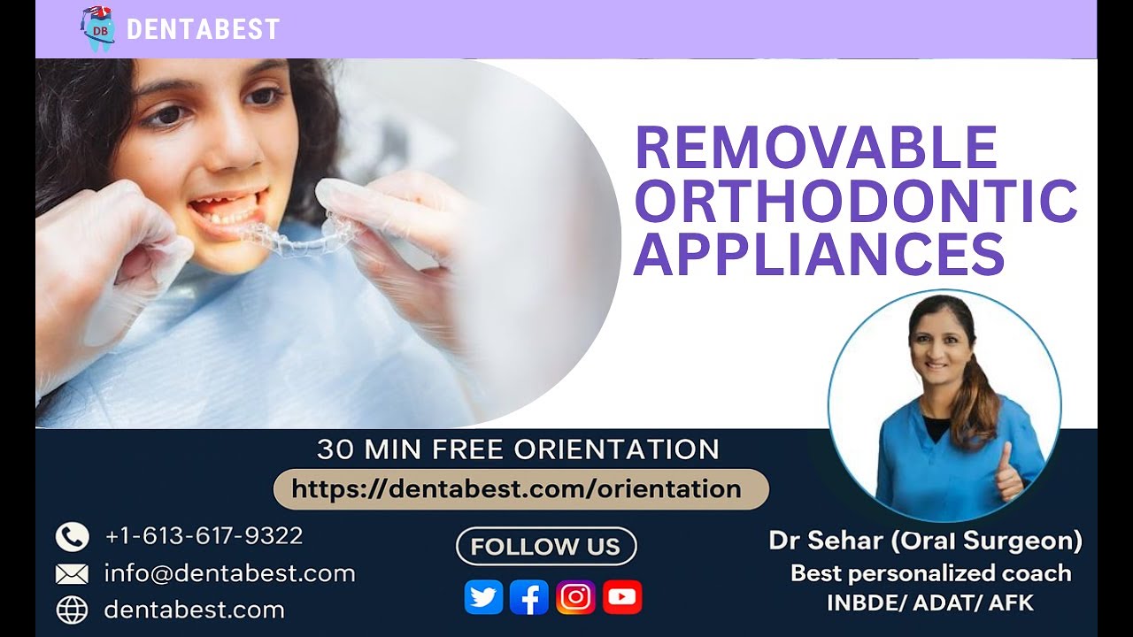 Removable Orthodontic Appliances | Smart Review for INBDE/ADAT/AFK by Dr. Sehar @dentabest4493