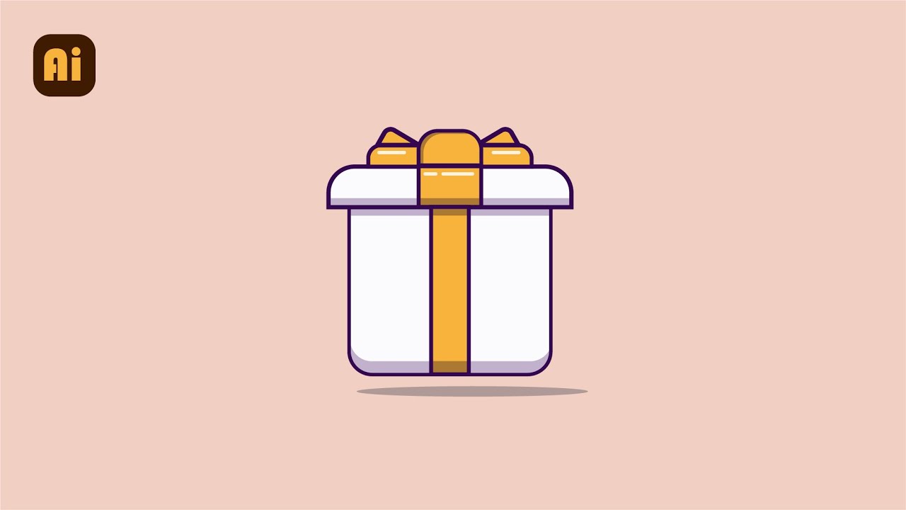 Simple Gift Box Draw in Adobe Illustrator