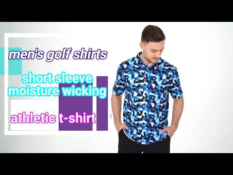 men's golf shirts short sleeve moisture wicking athletic t-shirt