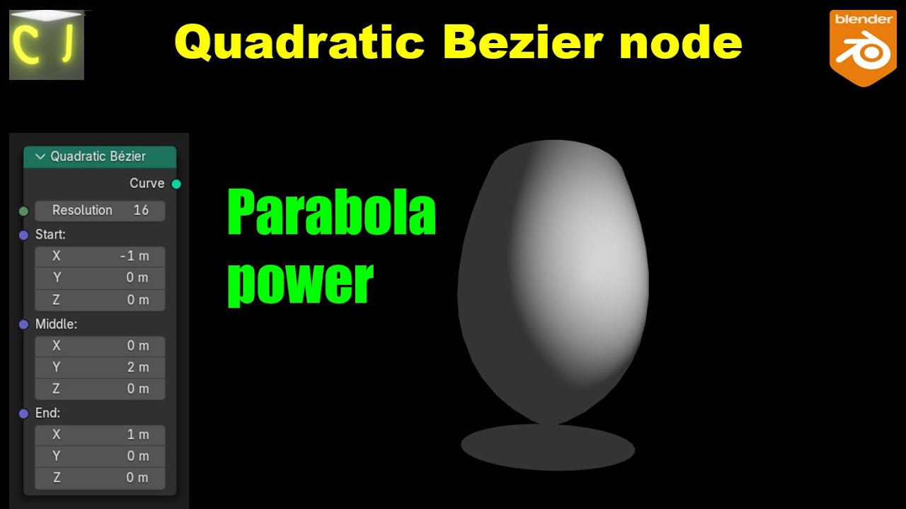 Quadratic Bezier node's use - Blender 4.2 Geometry node Tutorial