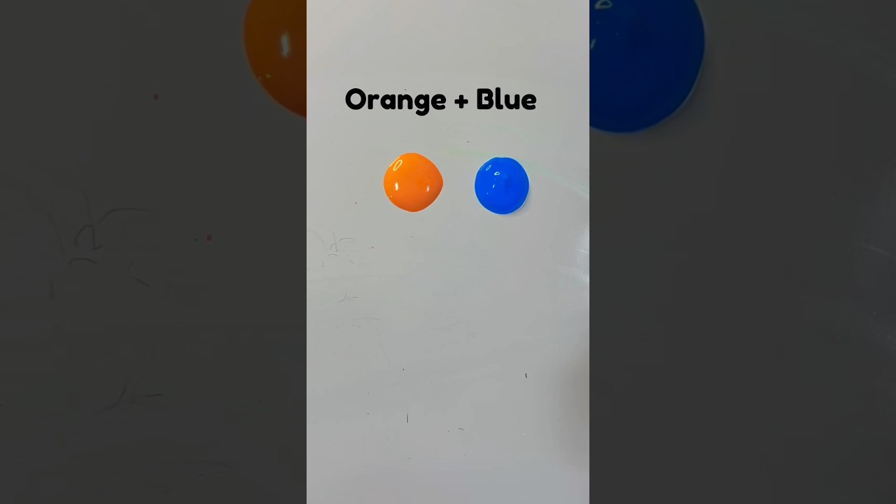 Orange 🍊 and Blue 💙Color Mixing Recipe #colormixing #tappingsounds  #paintmixing #shorts