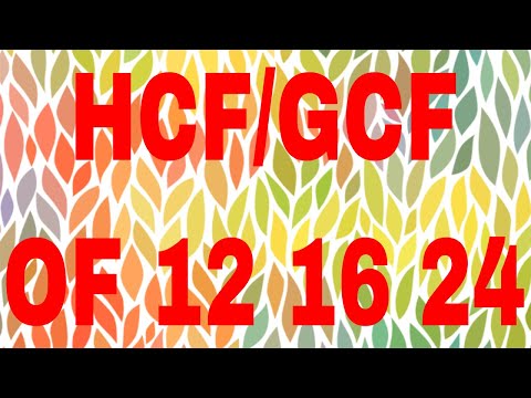 HCF of 12 16 24|GCF of 12 16 24