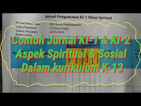 Contoh Jurnal sikap Spritual dan Sosial# KI-1 & KI-2