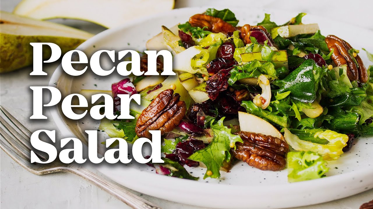 Fresh and Crunchy Pecan Pear Salad | Easy Vitamin Salad Recipe