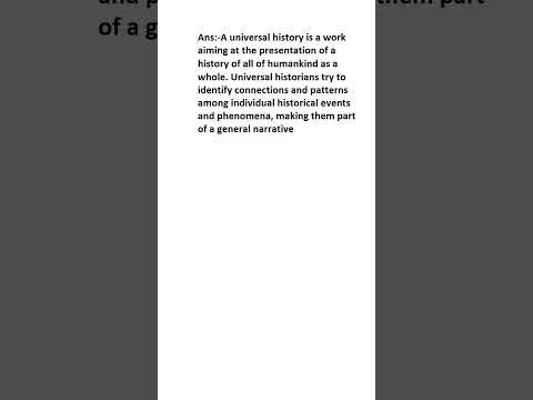 What is Universal history (genre)?