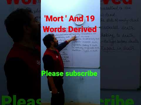 Latin Word 'Mort' And 19 Vocabulary Words Derived #rnj #dineshsir #trending #vocabulary