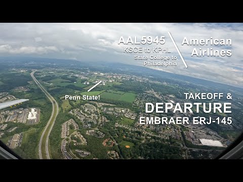 Takeoff: AAL5945 - State College University Park (KUNV) Airport - Embraer ERJ-145 - UNV to PHL