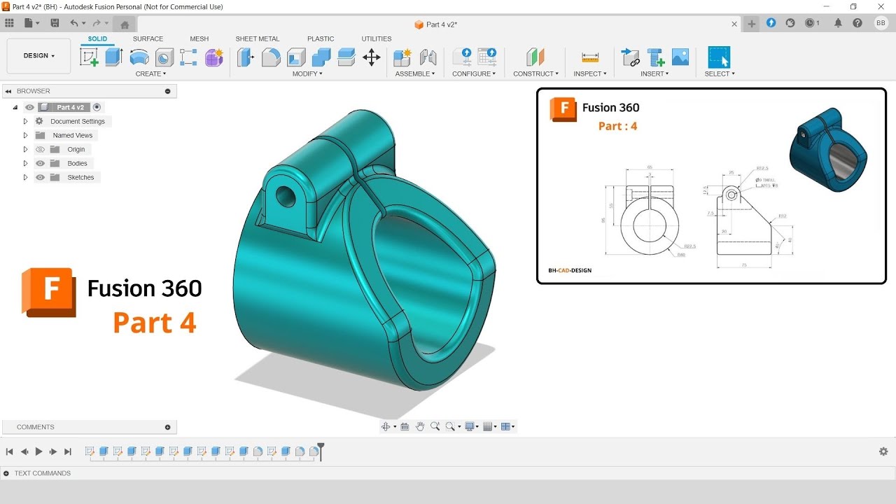 Fusion 360 tutorial 3D Modeling: Part 4