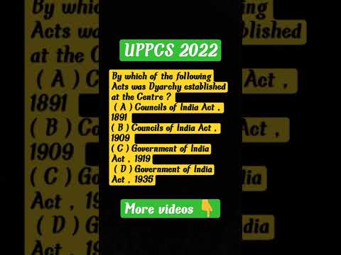 Dyarchy act established ? #uppcs #viral #new #upsc #motivation #fortnite