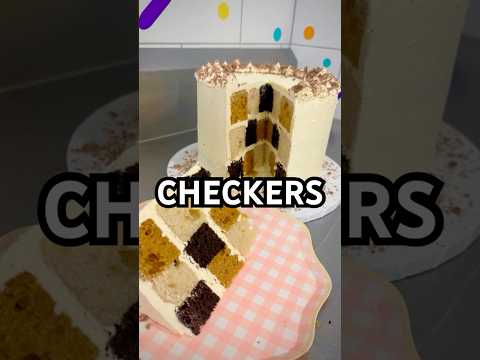 A CHECKERBOARD CAKE using 3 layers. So simple but so effective!