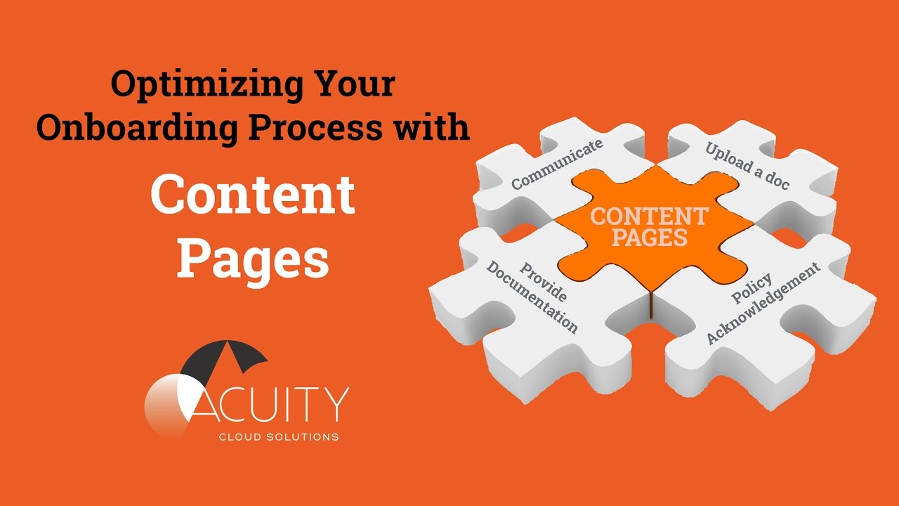 Optimizing Your Onboarding Process with Content Pages