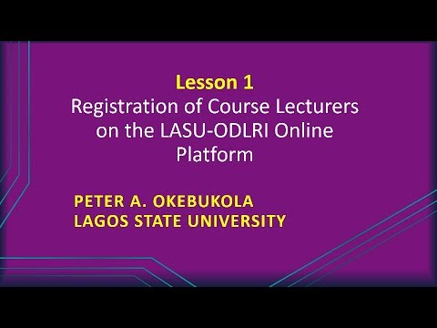 LASU-ODLRI- Registration of Course Lecturers on the Online Platform