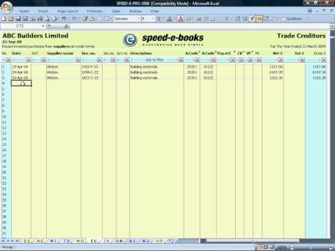 Speed-e-books - Trade Creditors