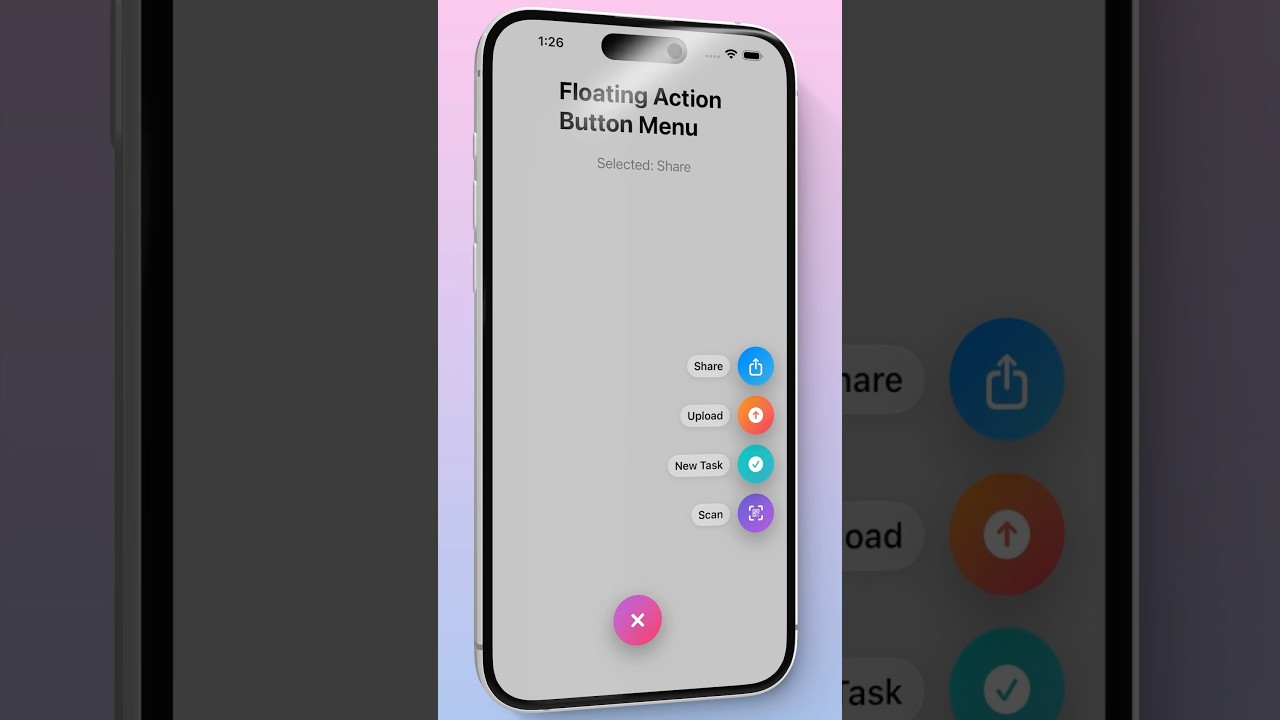 SwiftUI FAB Menu – Floating Action Button with Style ✨