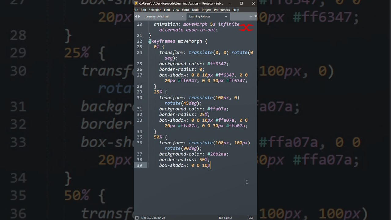 Changing Shape Animation | HTML CSS
