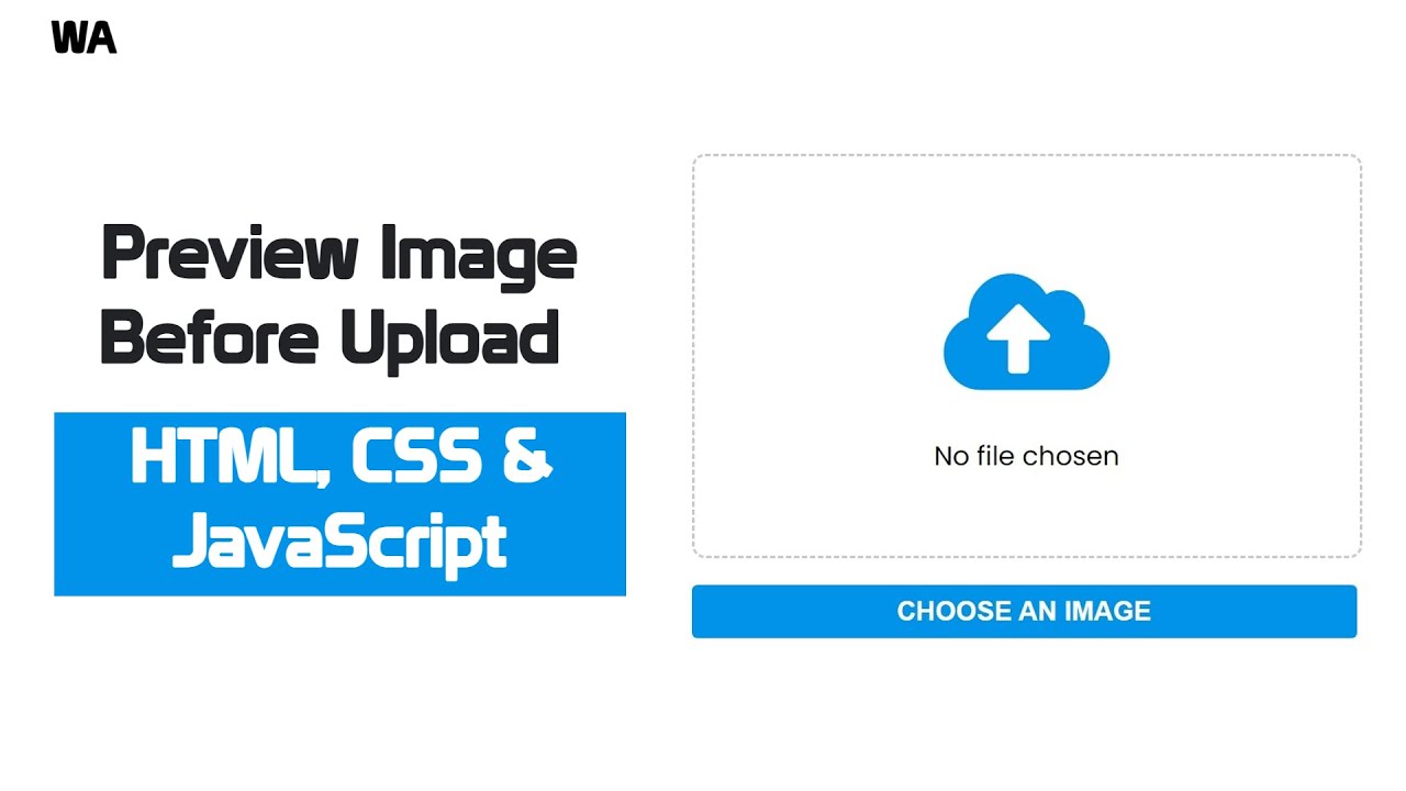 Preview Image Before Upload in HTML CSS & JavaScript