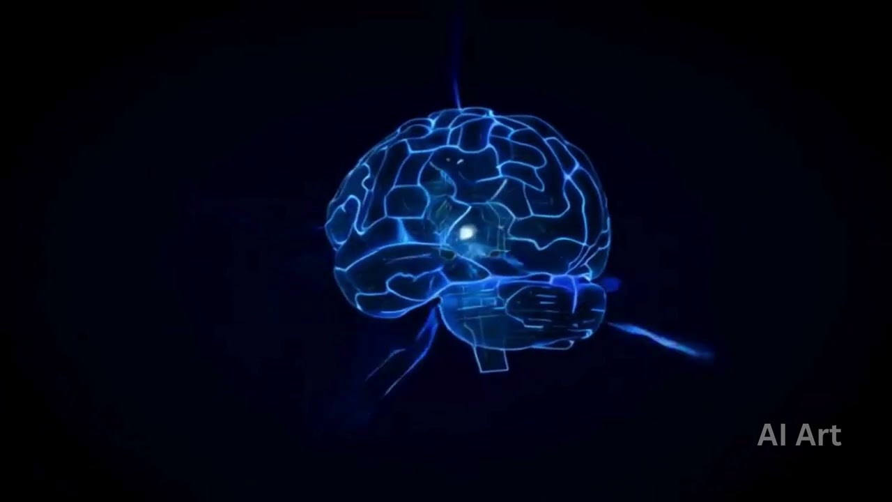 AI-Generated an AI Brain Made of Circuits Floating in a Digital Void, Electric Pulses ⚡🤖🧠