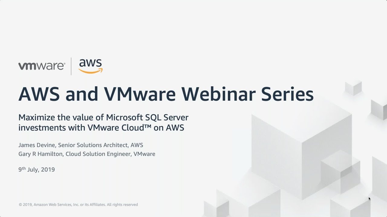 Modernize Your SQL Server Environment with VMware Cloud on AWS