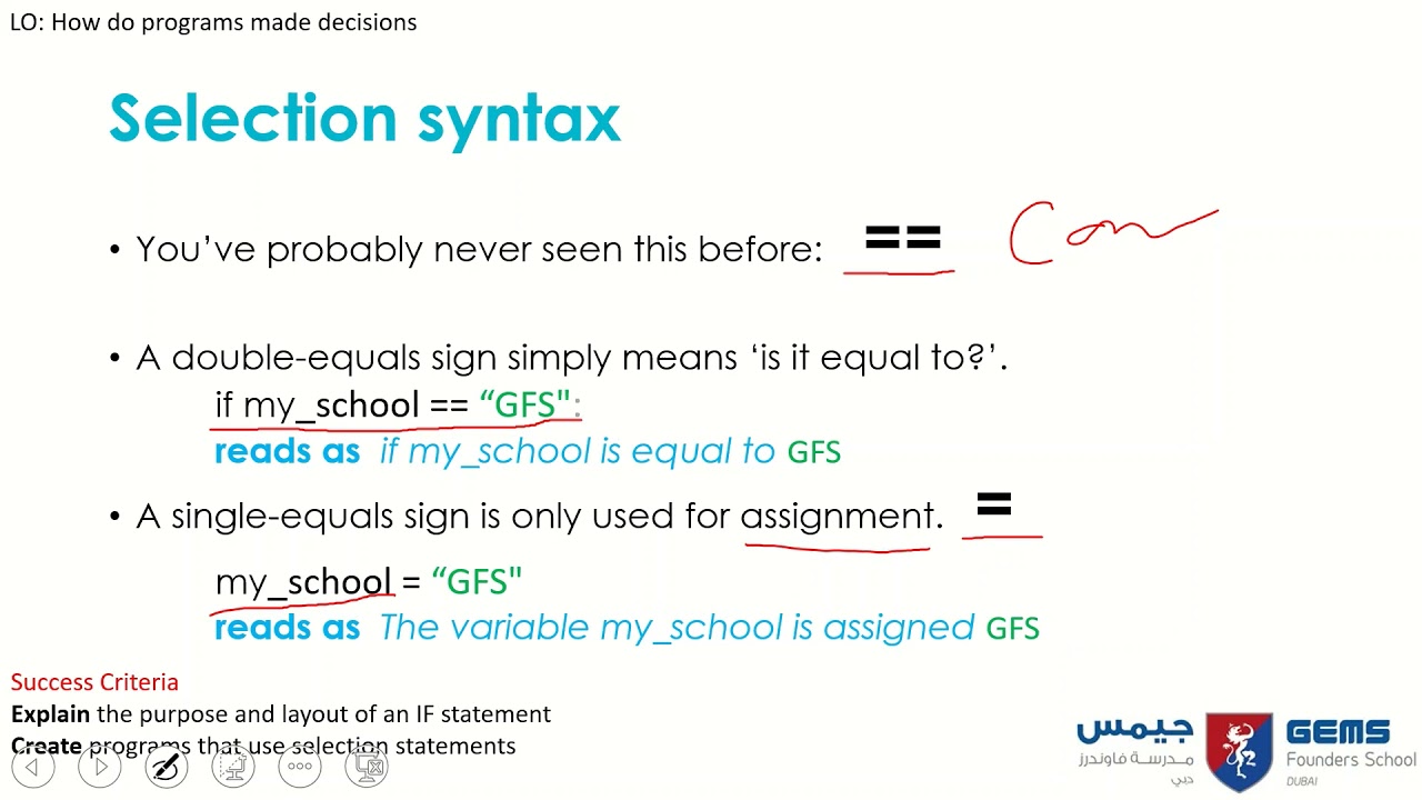 Selection and Decision Making (With focus in Python)