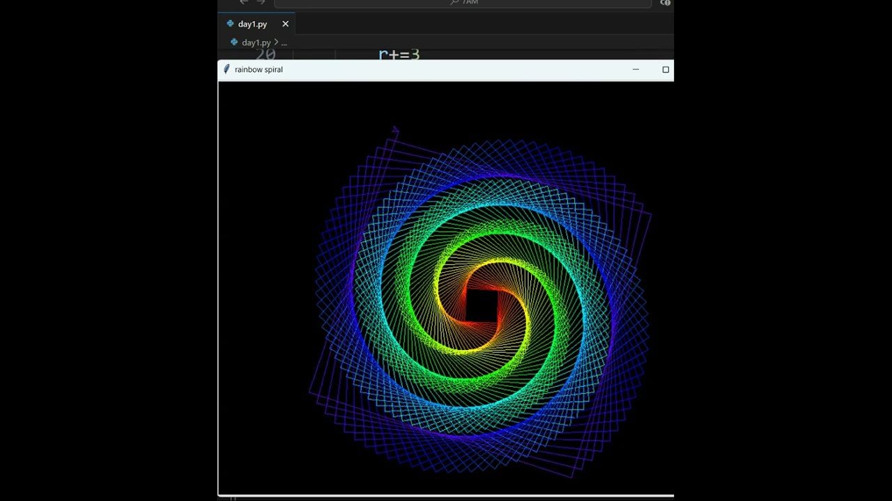 Python Turtle Code For Rainbow Spiral