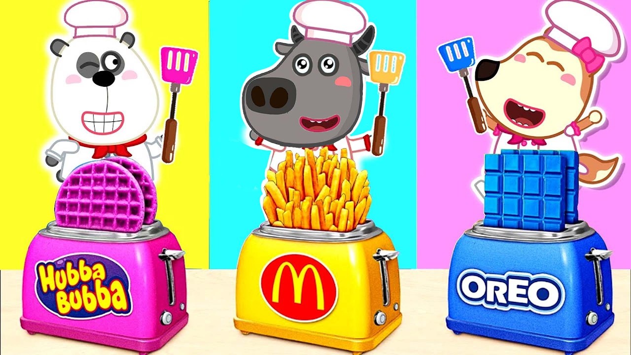 WF & Friends Funny Cooking! 👨‍🍳 Amazing Rainbow Waffles & Yummy Food | Candy Toon