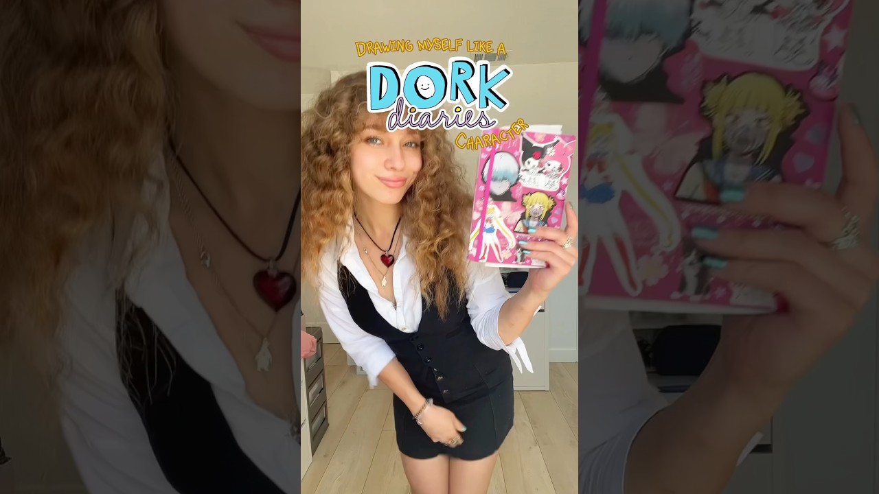 DRAWING MYSELF AS A DORK DIARIES CHARACTER 🩷✏️📓🥰 #journal #journaling #drawing #drawingtutorial