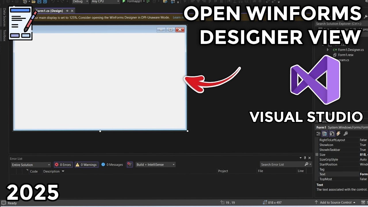 How to Open the Designer View of Your WinForms Application in Visual Studio - Step-by-Step Guide