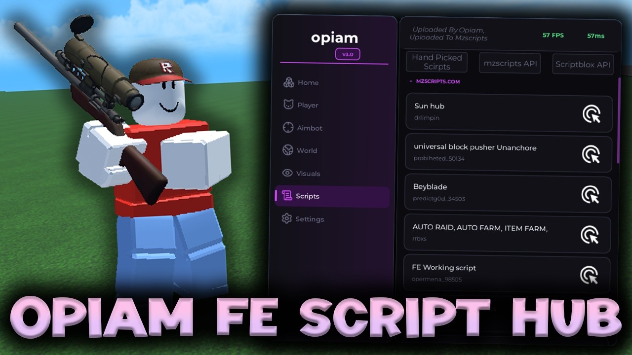 Opiam FE Script Hub - ROBLOX EXPLOITING