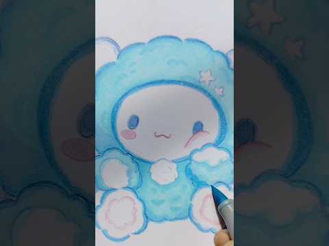 Drawing ✨ cinnamoroll ✨💙#shorts #cute #colouring #sanrio #artshorts