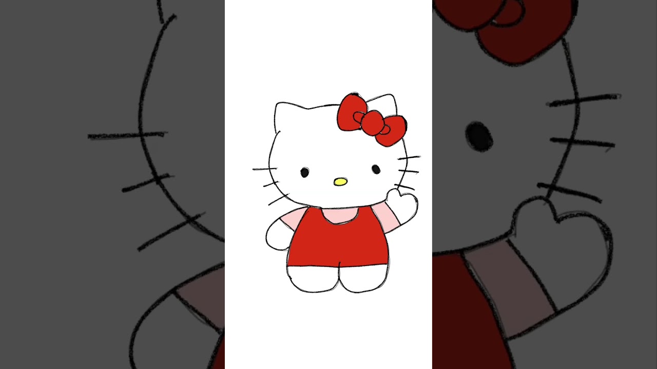 Hello kitty dance meme cartoon drawing ##shorts #hellokitty #cartoon #kitty