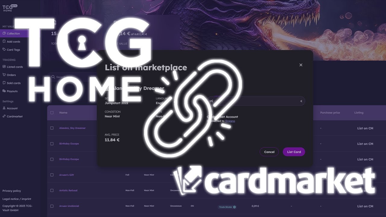 How to Connect Cardmarket to TCG Home