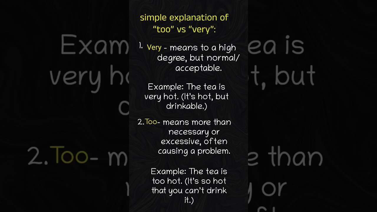 “Very = Fine ✅ | Too = Problem ❌ Master It Now!
