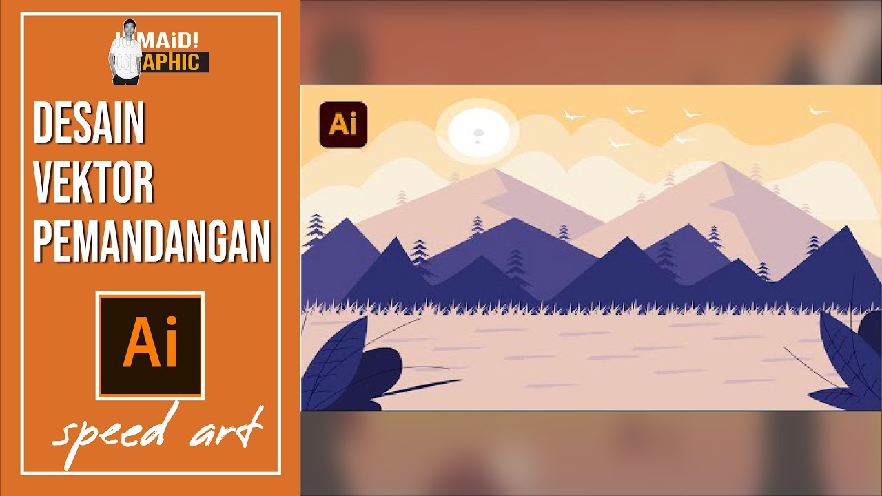 Adobe Illustrator Speed Art - Mountain Scenery Vector Design