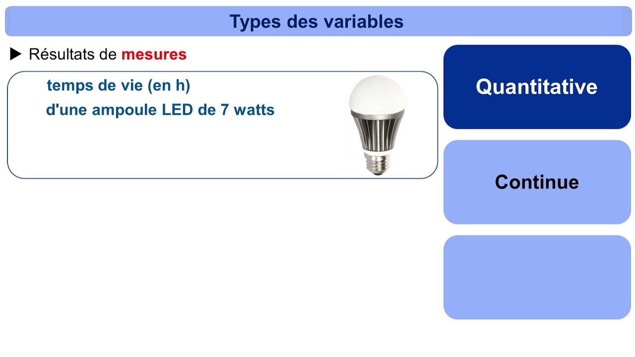 TAM   Semaine 1 Les types de variables utilisées en statistiques