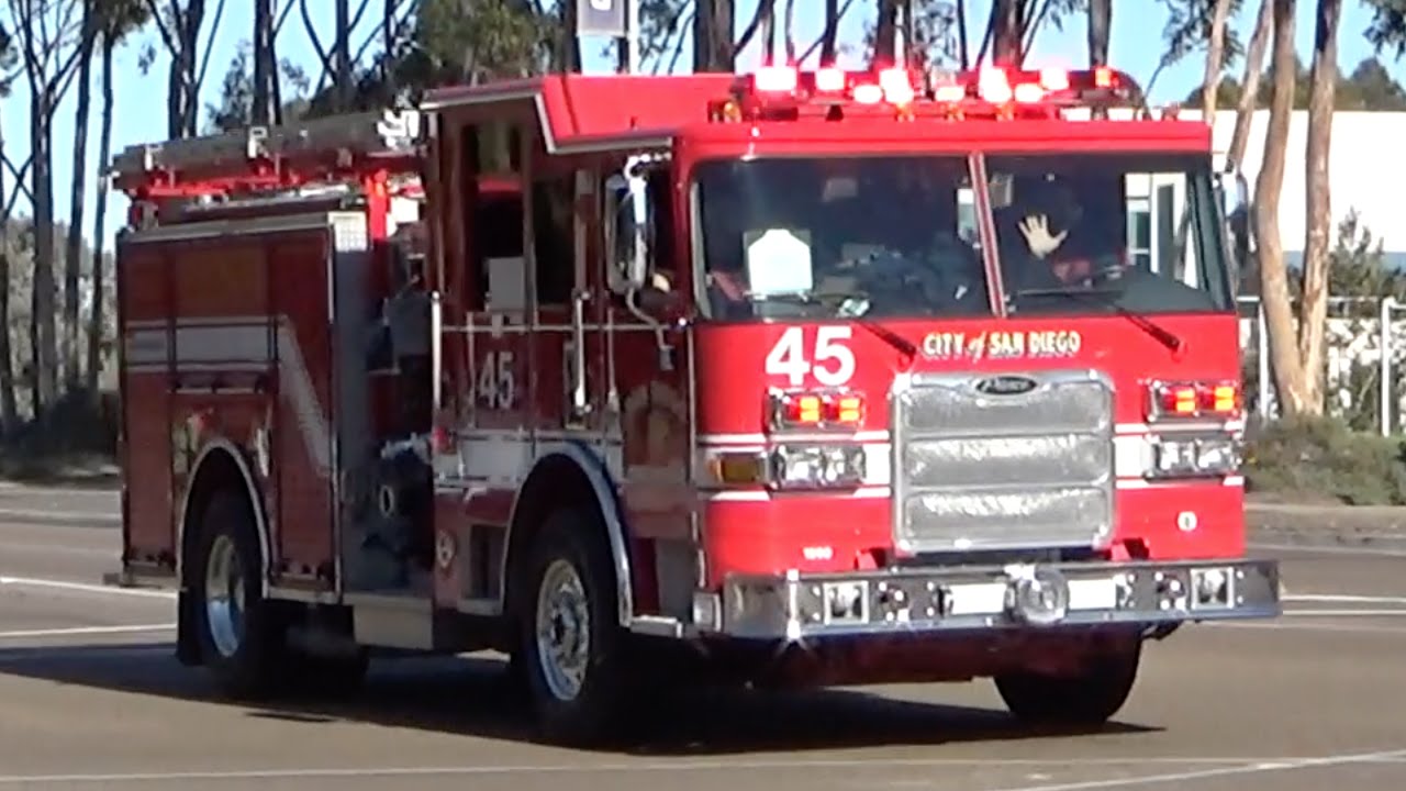 San Diego Fire E45 Response Compilation