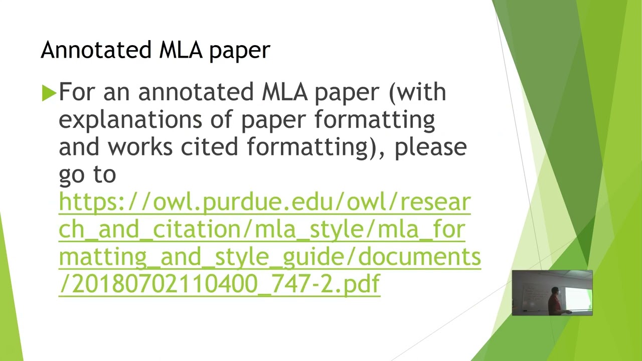 MLA paper formatting and Citation for ENG 101 and 102