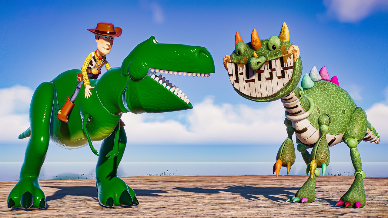 Piano Costume Dino vs Cowboy & T-Rex , Fire I-Rex & His Trainer, Rescue Rex in Battle | JWE2 Mods