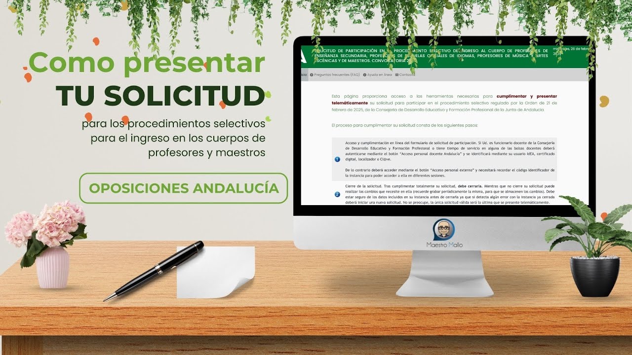 Presentación Solicitud OPOSICIONES ANDALUCÍA