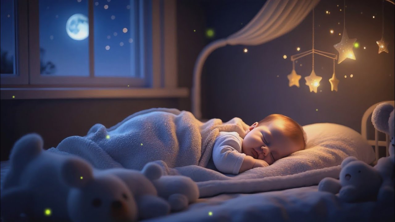 Baby Bedtime Lullaby | Peaceful Sleep Under the Stars and Moon | Tiny Stars