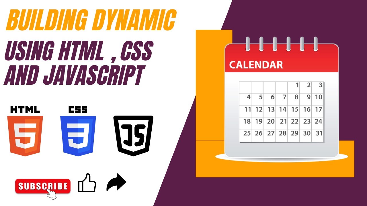 Building Dynamic Dates using HTML, CSS, and JavaScript || Calendar banane ka tarika