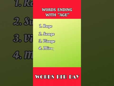 Words ending with "AGE" #englishlearners #englishlearning #youtubeshorts