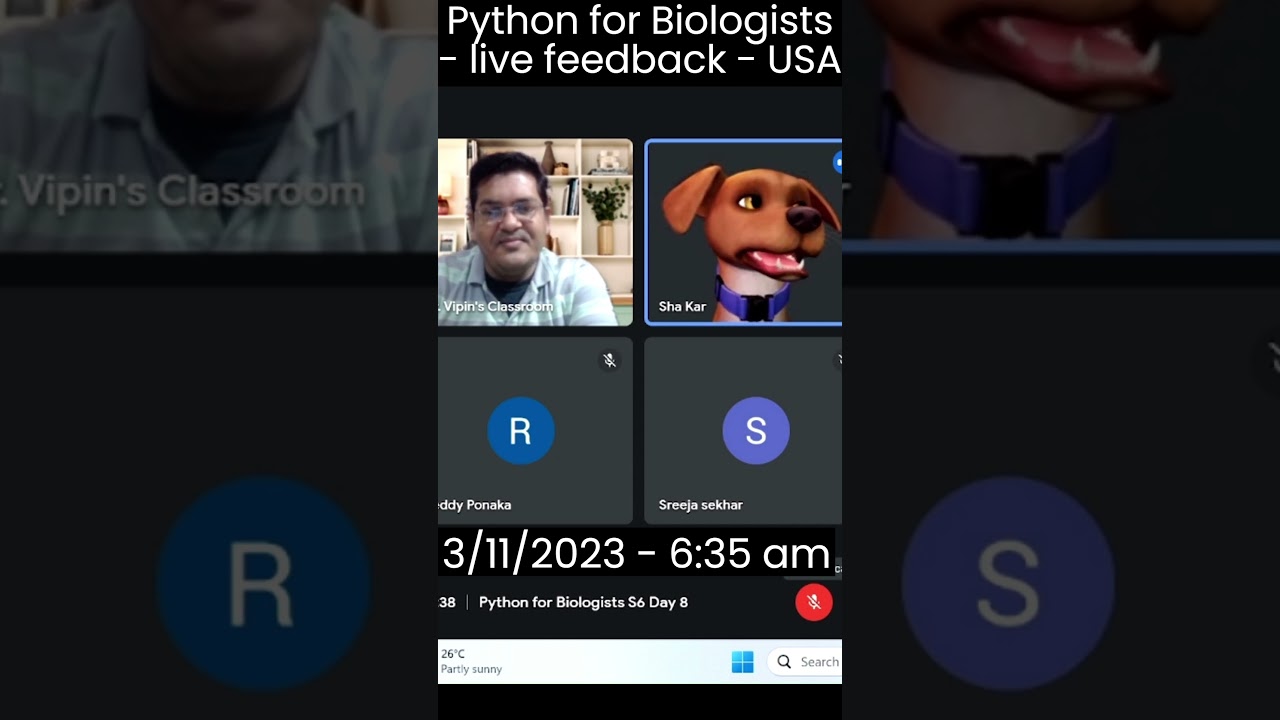 Python for Biologists  Dr. Shakti, USA #DrVipinsClassroom