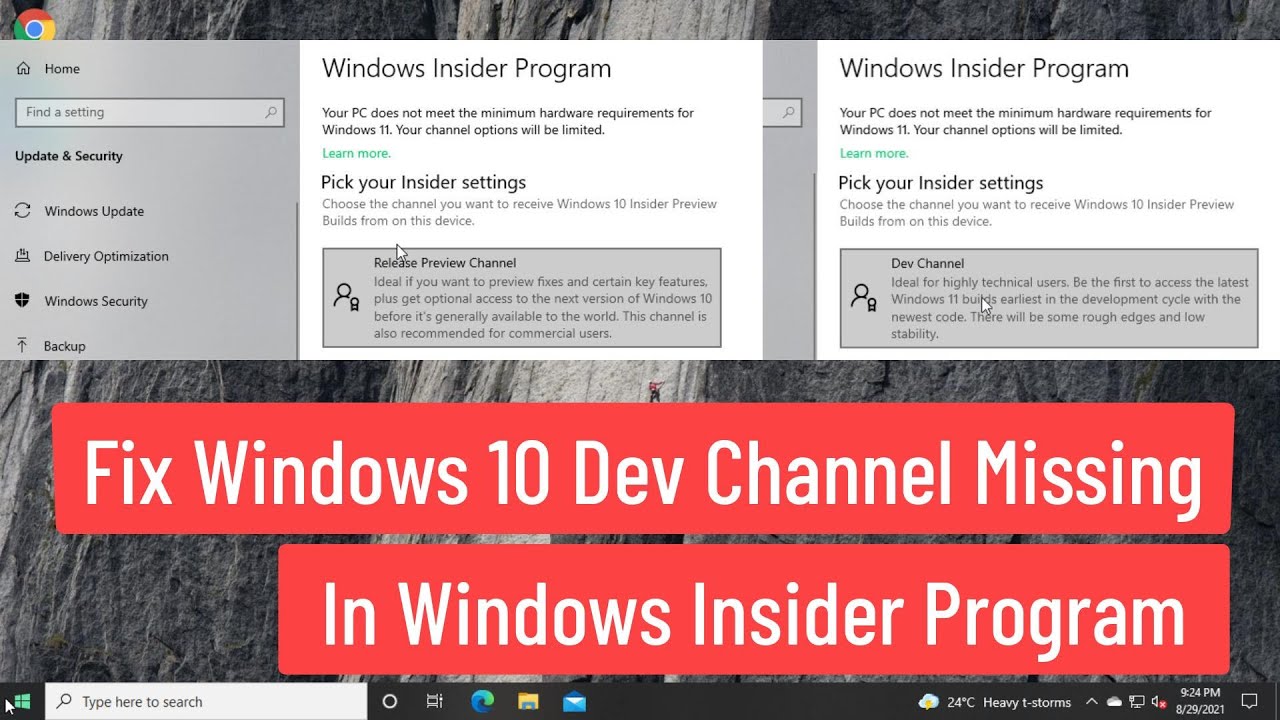 Fix Windows 10 Dev Channel Missing In Windows Insider Program (Solved)