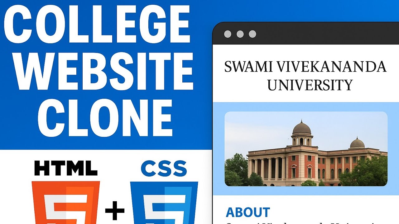 Swami Vivekananda University Website Clone | HTML CSS Responsive Design Demo