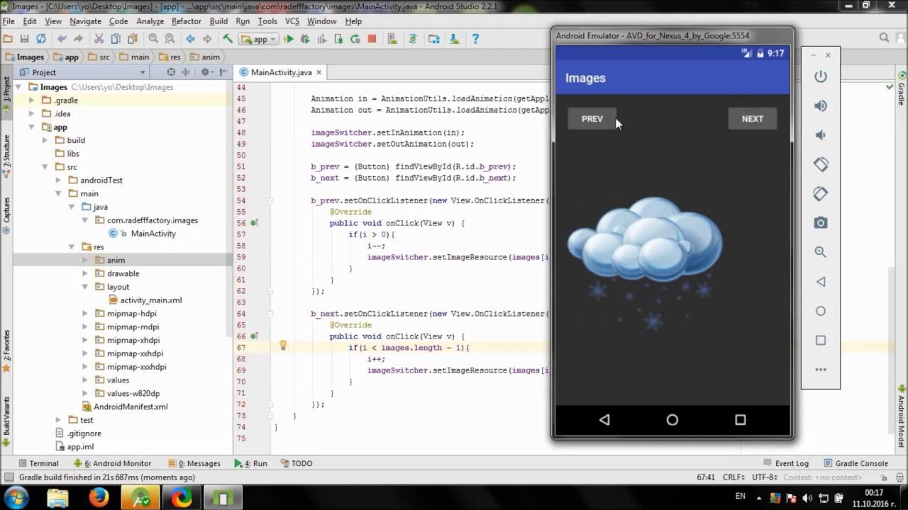 Develop simple Image Switcher in Android Studio