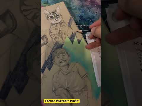 Family Portrait WiP~Prismacolor pastels/pencils